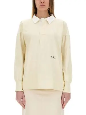 MAISON MARGIELA Cotton Long-sleeves Top - Ivory