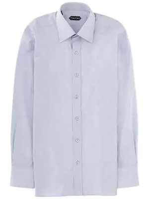 TOM FORD Poplin Slim Fit Shirt - Blue