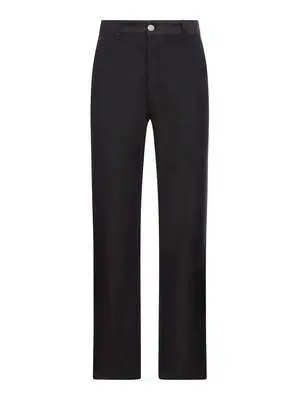 AMI Paris Worker Trousers For Classic Fit - Black