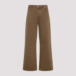 AMI Paris Cotton Large Fit Jeans - Brown
