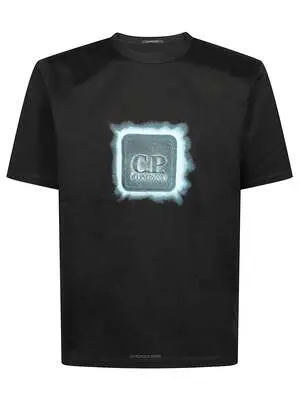 C.P. COMPANY C. P. Company Graphic Print Round Neck T-shirt Short Sleeves - Black