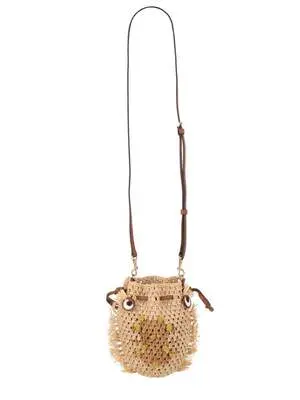 ANYA HINDMARCH Owl-shaped Woven Crossbody Bag - Brown
