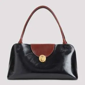 Versace Vivian Medium Glossed-leather Shoulder Bag - Black