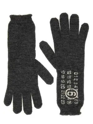 MAISON MARGIELA Knitted Virgin Wool Gloves - Grey