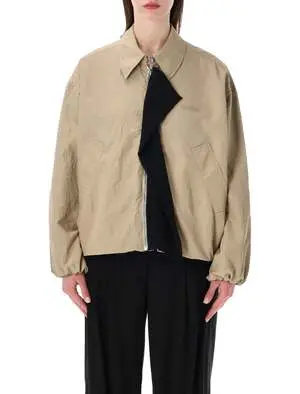 Loewe Logo Embroidered Technical Fabric Jacket - Beige