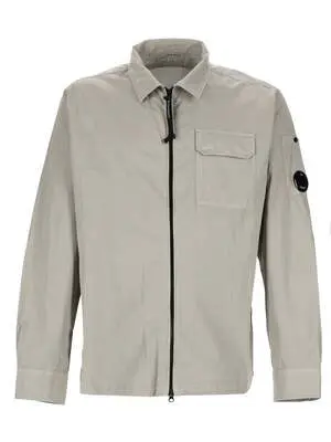 C.P. COMPANY Zip-up Shirt Jacket With Lens Detail - Grey