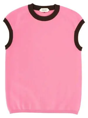 Versace Cotton Blend Casual Top - Pink