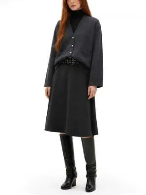 GANNI Belted Mini Skirt - Black
