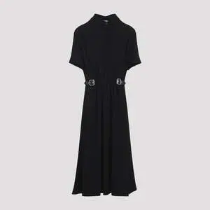 Loewe Belted Buckle Midi Dress - Black