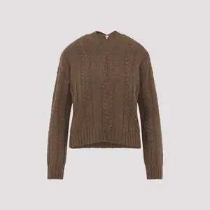 Loewe Cable Knit Keyhole Sweater - Brown