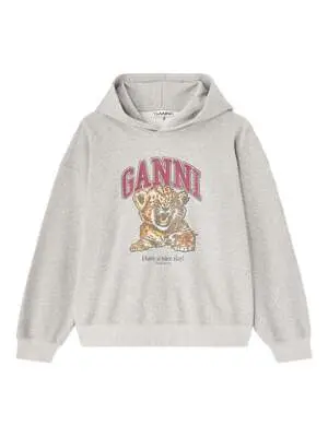 GANNI Tiger Print Graphic Sweatshirt - Grey
