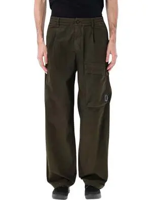 C.P. COMPANY Relaxed Fit Cargo Pants With Logo Lens Detail - Dk Olive