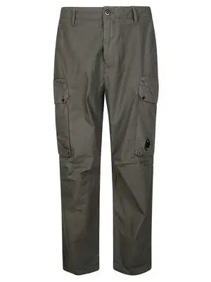 C.P. COMPANY Cargo Trousers With Logo Pocket - Grigio