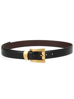 Versace Leather Belt With Gold-tone Buckle