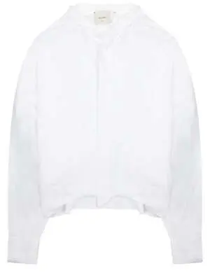 ALYSI Cotton Shirt With Bow Detail - White