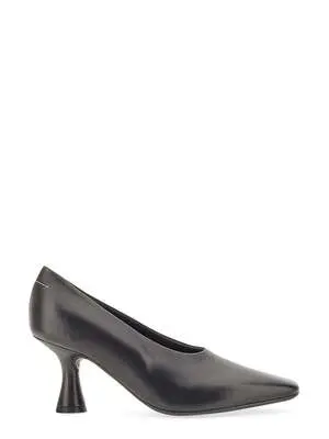 MAISON MARGIELA Elegant Leather Pumps With 7.5 Cm Heel - Black