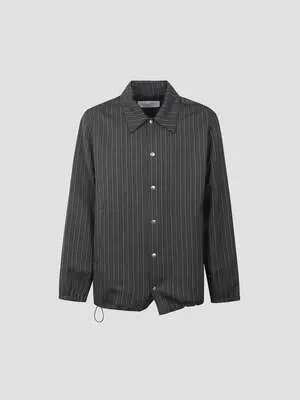 Dries Van Noten Striped Collared Jacket - D.green