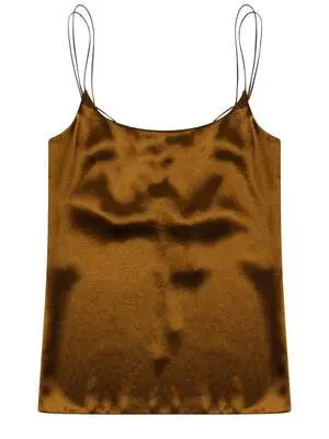 ALYSI Satin Mini Top - Brown