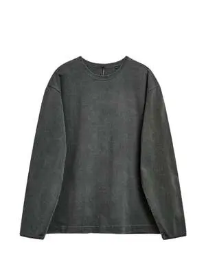 SUNFLOWER Sleek Poplin Collar T-shirt With Side Slits - Grigio