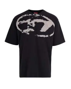 DIESEL® Flocked Logo Neck T-shirt Relaxed Fit, Size