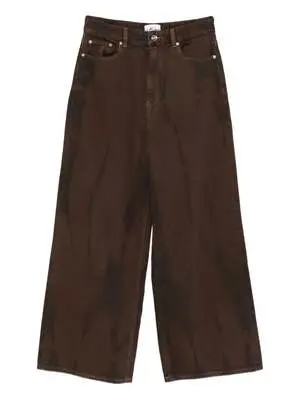 GANNI Wide-leg High-rise Jeans - Brown
