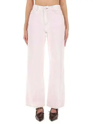 GANNI Organic Cotton High-waisted Jeans - Pink