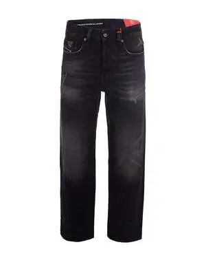 DIESEL® Dark Wash Distressed Cotton Jeans - Nero