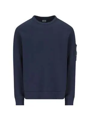 C.P. COMPANY Classic Long Sleeve Pocket Sweatshirt With Magnifying Glasses - Blue