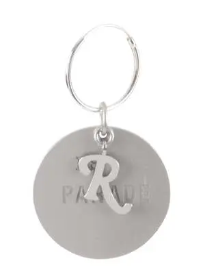 Raf Simons Circle Single Earring With Initial Pendant - Silver