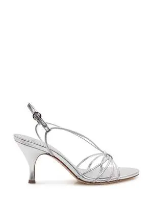 AeydĒ Metallic Strappy High Heel Sandals - Silver
