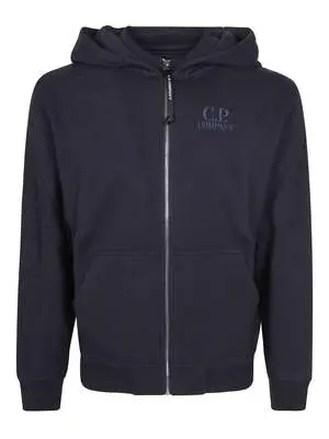 C.P. COMPANY Logo-detail Zip-up Hoodie - Blu