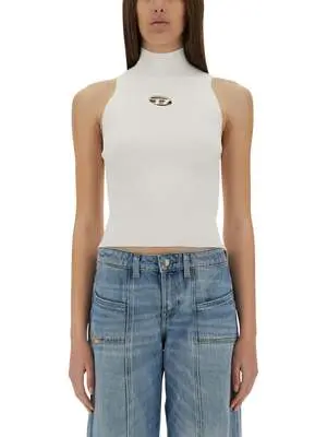 DIESEL® Ribbed High Neck Sleeveless Top