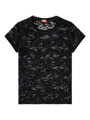 DIESEL® Tonal Oval D Logo Mini Tee - Nero