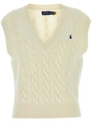 Polo Ralph Lauren Rib-knit V-neck Sleeveless Sweater