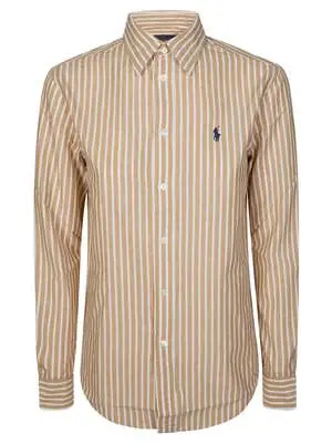 Polo Ralph Lauren Striped Cotton And Linen Shirt For - Beige