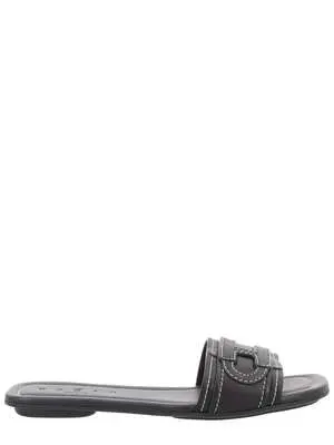 Hogan Chic Mini Calf Leather Sandals - Black