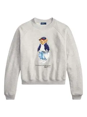Ralph Lauren Crewneck Sweatshirt With Bear Print - Grey