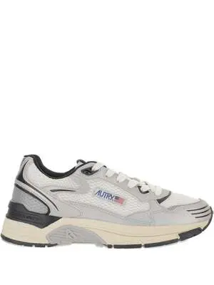 AUTRY Mesh And Fabric Lace-up Sneakers With Raised Insole - Grey