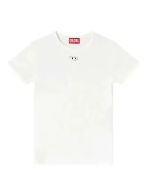 DIESEL® DIESEL Slim Fit Crewneck T-Shirt With Oval Logo Bianco