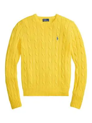 Ralph Lauren Cotton Cable Knit Pullover - Yellow