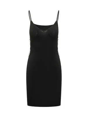 Dsquared2 Tailored Mini Suit With Subtle Lines And V-neck - Black