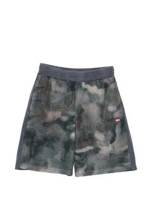 DIESEL® Camouflage Print Drawcord Waist Shorts - Grey