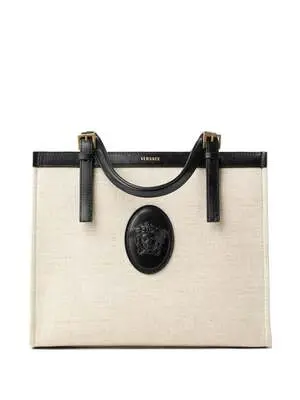 Versace La Medusa Large Canvas Tote - Beigblck