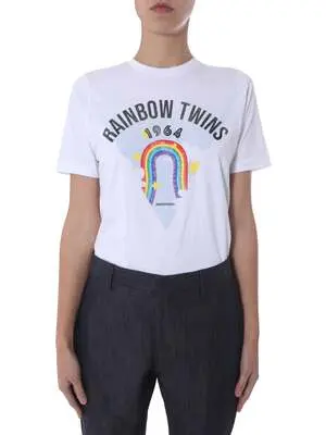 Dsquared2 Rainbow Twins 1964" T-shirt - White