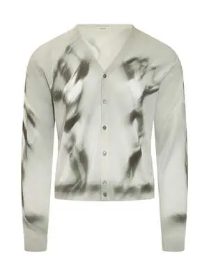 Versace Elegant Cardigan With Decorative Buttons - Grey