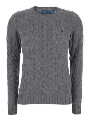 Polo Ralph Lauren Cable Knit Crew Neck Sweater - Grey