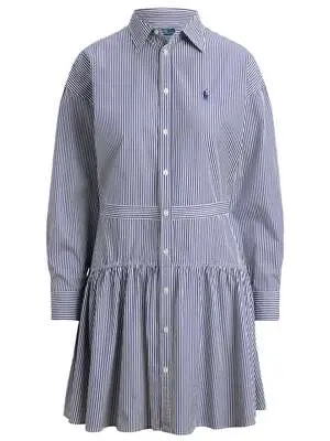 Ralph Lauren Striped Mini Shirt Dress - Navy