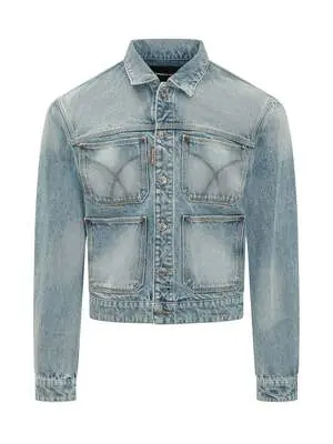 Dsquared2 Chic Jacket With Quattro Pockets And Button Details - Blue