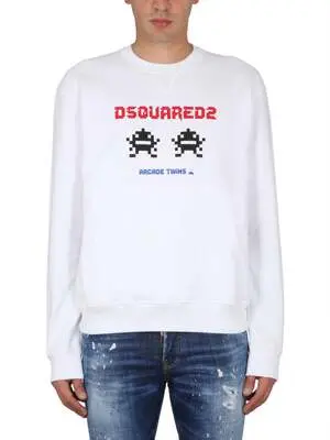 Dsquared2 Crewneck Sweatshirt With Graphic Print - White