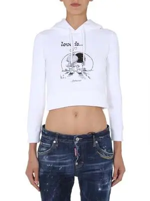 Dsquared2 Love Is Forever Cropped Hoodie